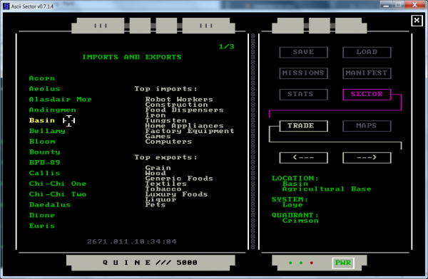 Roguelike Roulette [Spin 1, Slot 3a]: Ascii Sector | deninet.com
